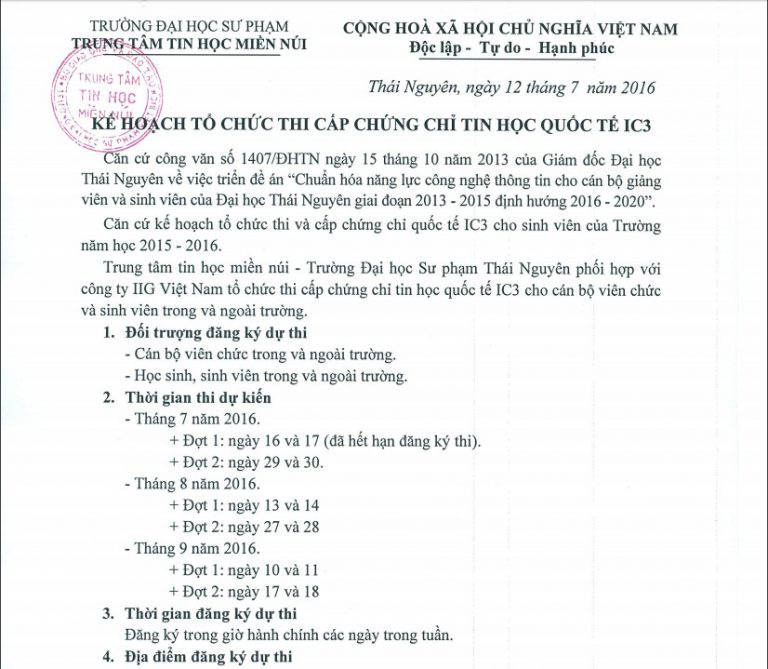 Lớp học IC3 GS4 trực tuyến